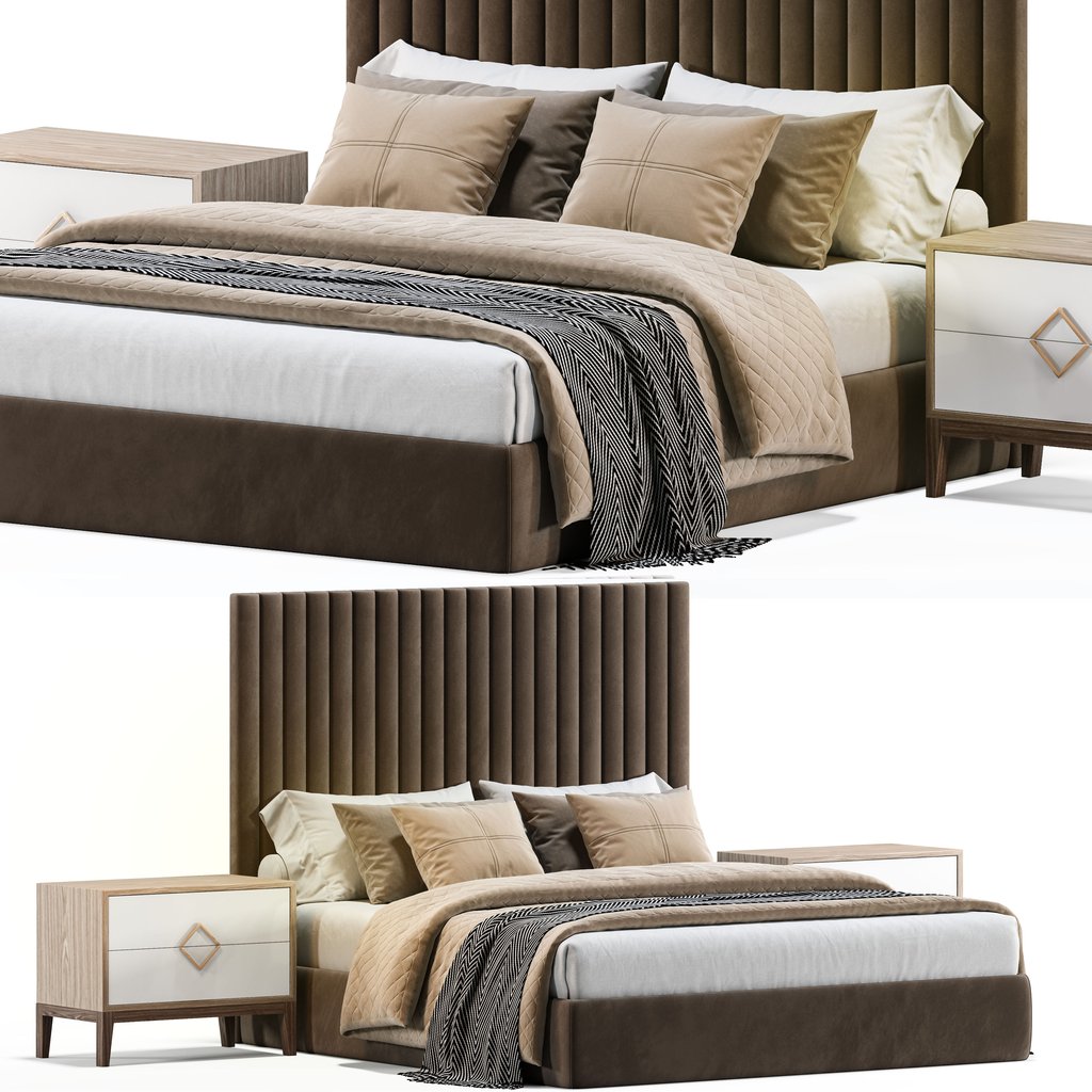 Bed ARONA by cazarina | Beds models | BlenderKit
