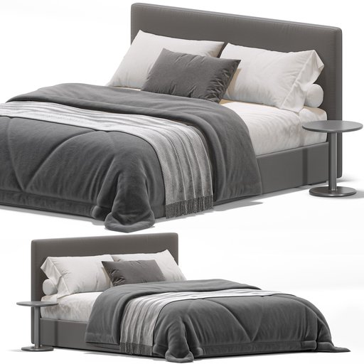 Soft modern bed | FREE 3D Bed models | BlenderKit
