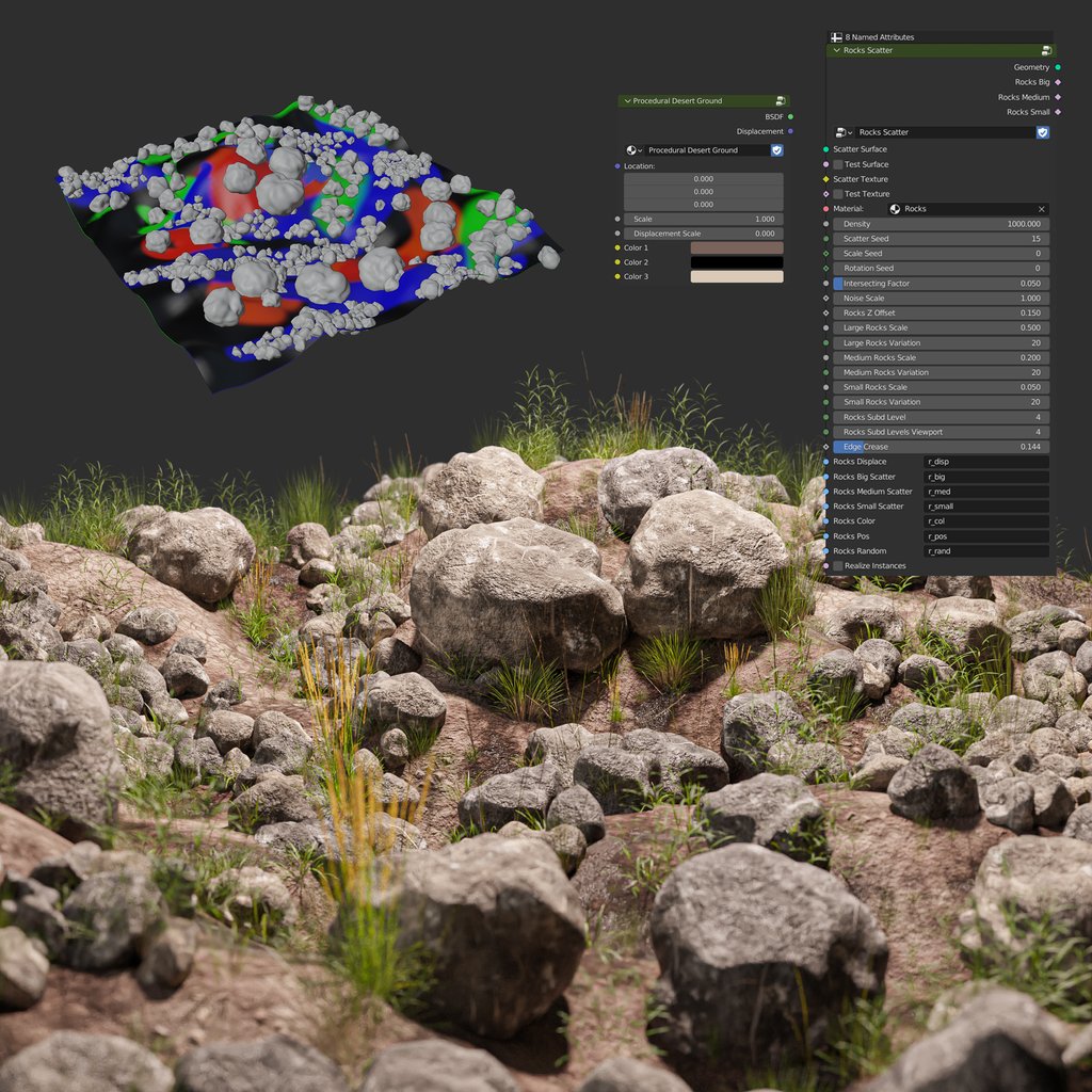 Procedural Rock Generator and Scatter | Environment Elements models ...