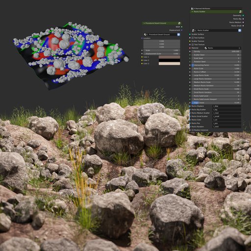 Procedural Rock Generator and Scatter | Environment Elements models | BlenderKit