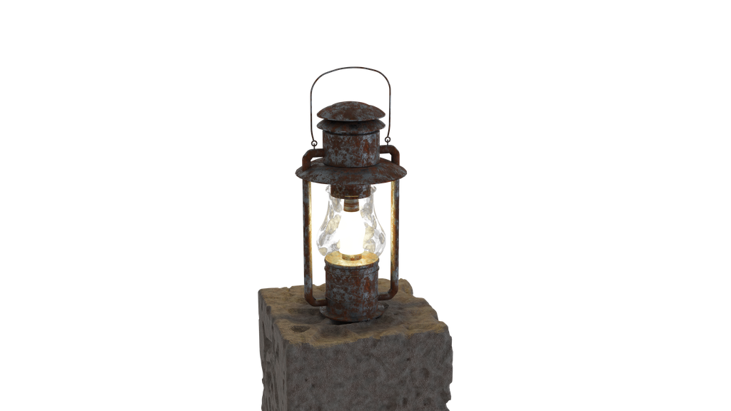 Vintage Rust Lantern | 3D Table Lamp models | BlenderKit