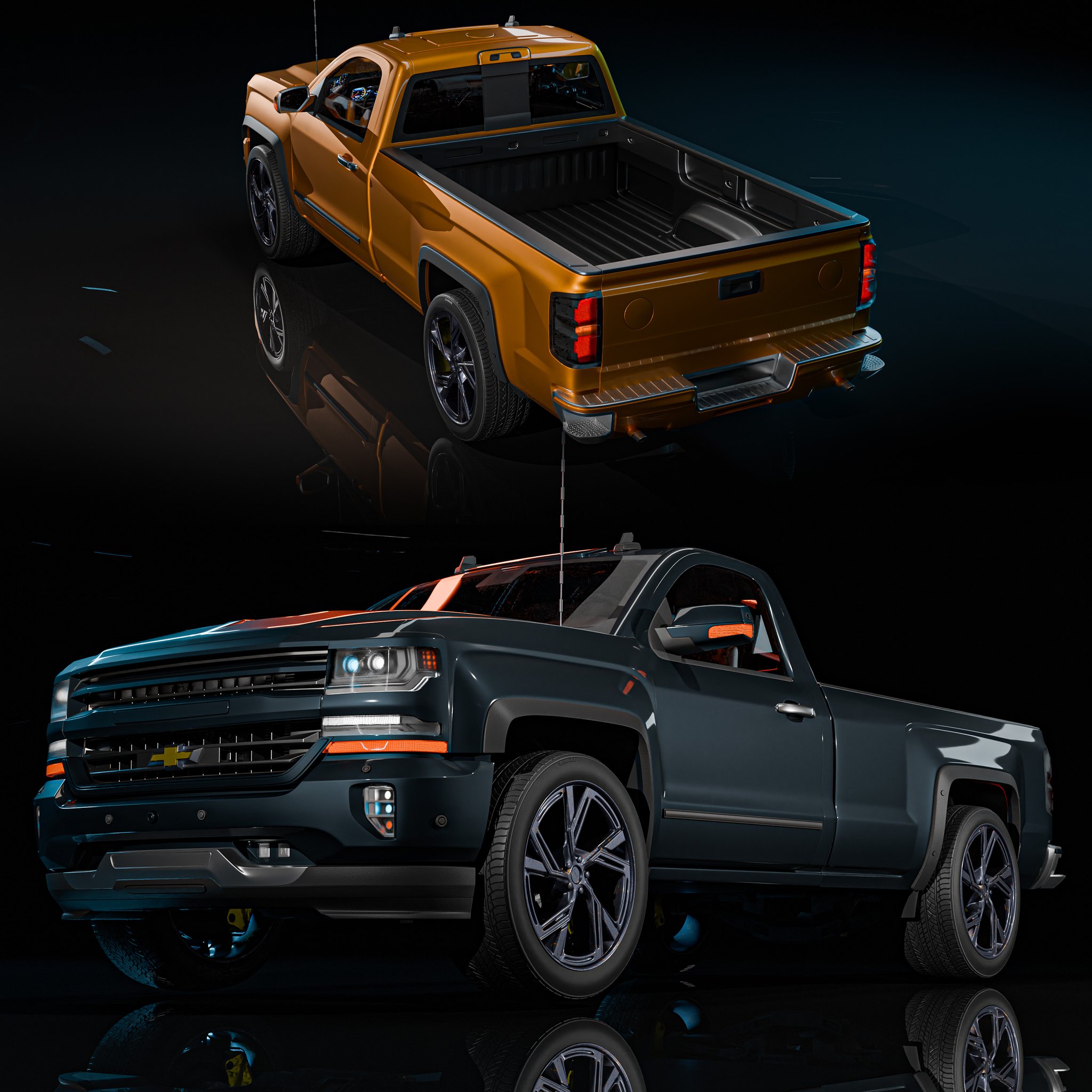 Chevrolet Silverado pichup | Modern Cars models | BlenderKit