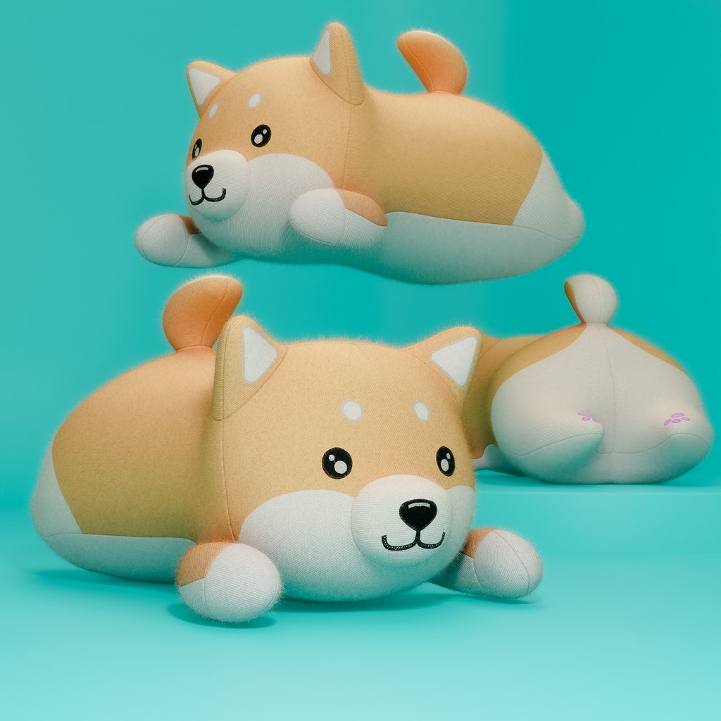Plush Dog Toy Akita Shiba inu | FREE Toys models | BlenderKit