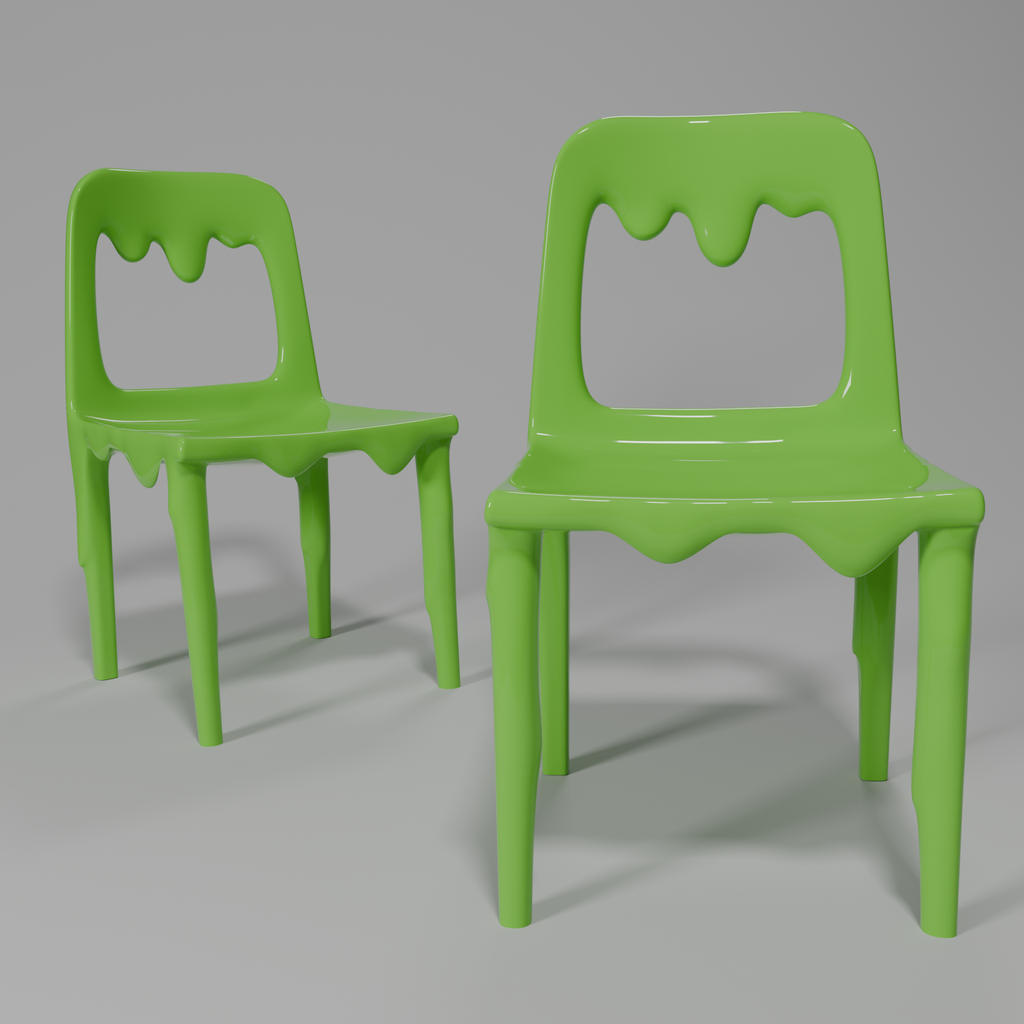 Drippy Chair Green | Sitting Chairs models | BlenderKit
