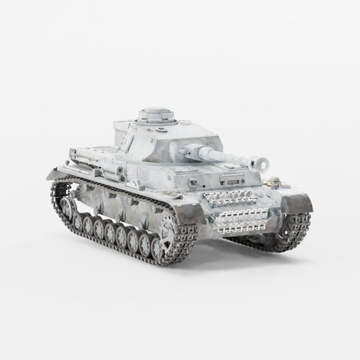 Panzer IV Winter Rigged | Military Vehicles models | BlenderKit