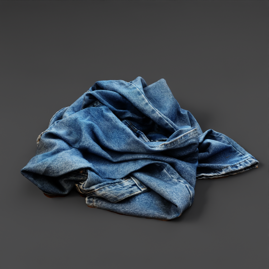 Crumpled Denim Jeans | Fabrics models | BlenderKit