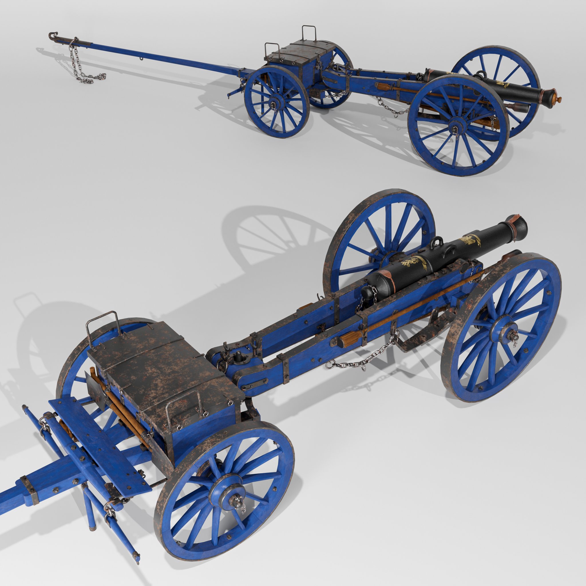 Prussian 12-pound cannon & limber 1842 | FREE Historical Weapons models ...