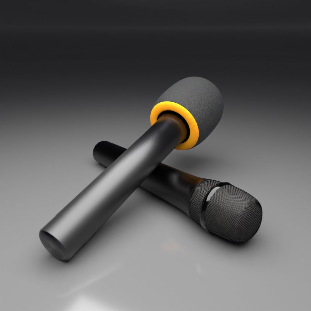 Dynamic Microphone with Foam | FREE Music Accessories models | BlenderKit