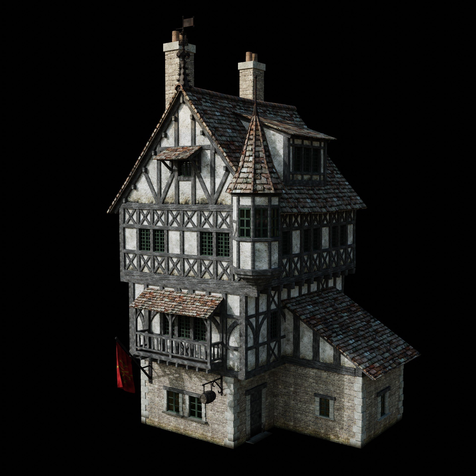 Old medieval house 06 | Historic Buildings models | BlenderKit