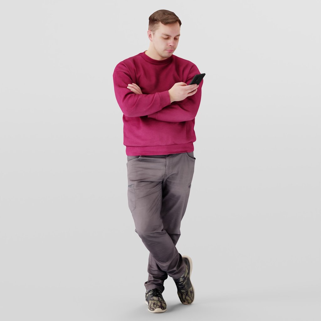 Guy typing message | Men models | BlenderKit