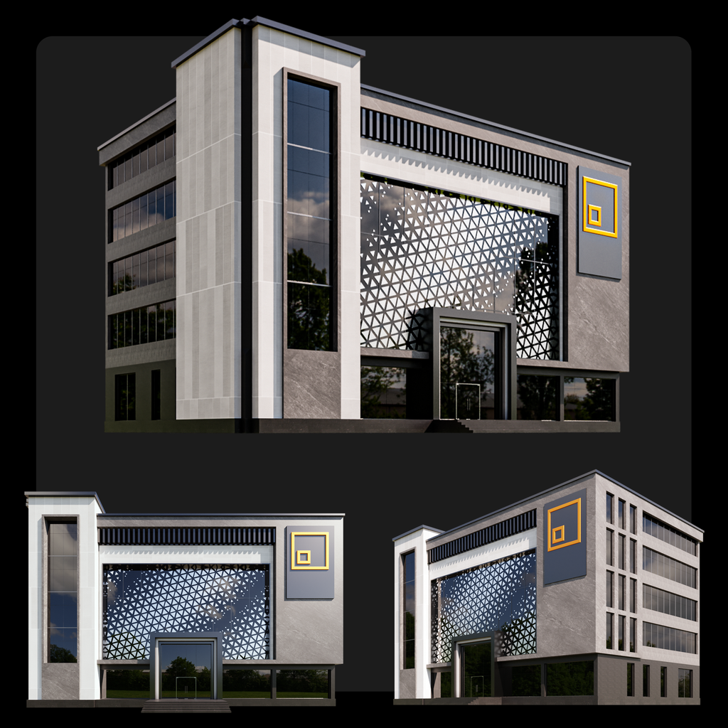 Modern Glassed Building | FREE Commercial Buildings models | BlenderKit