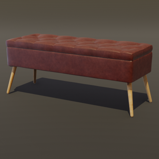 Chesterfield Storage and Side Bench | Tables models | BlenderKit