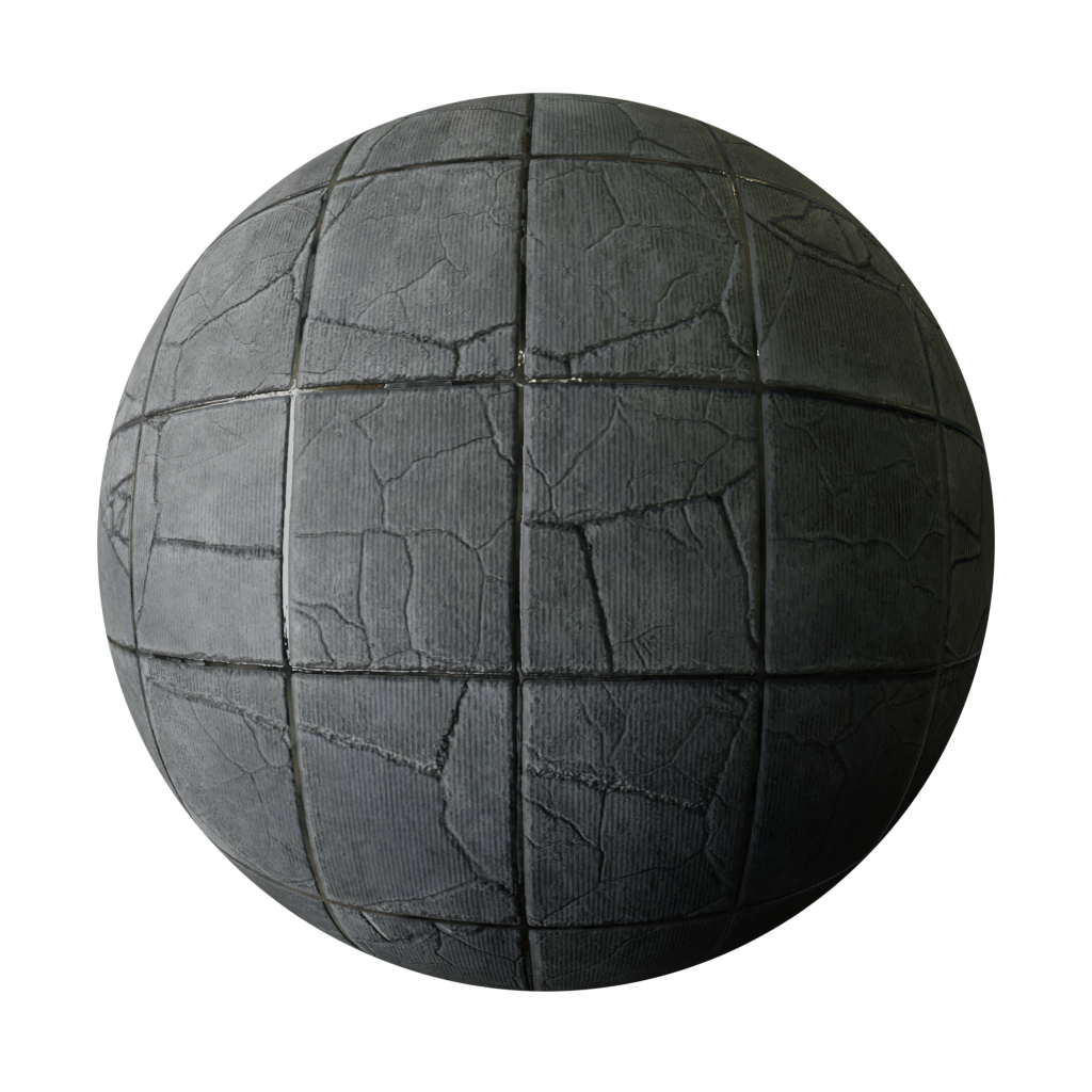 Broken Tile with puddles and cracks | FREE tiles materials | BlenderKit