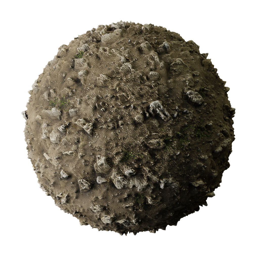 Dry muddy soil with stones | FREE ground materials | BlenderKit