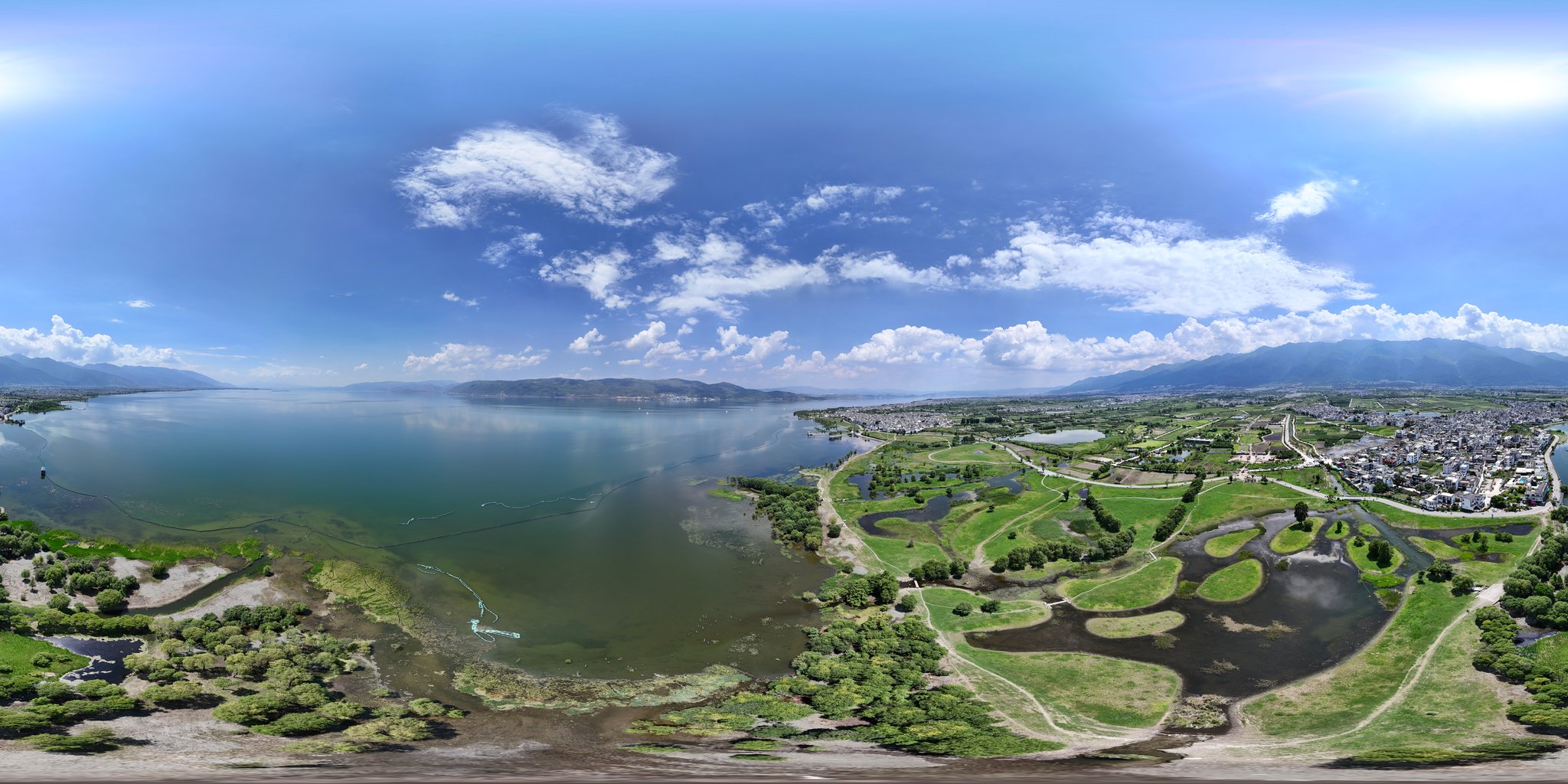 Highsky forest green tree lake cloud | Nature HDRis | BlenderKit