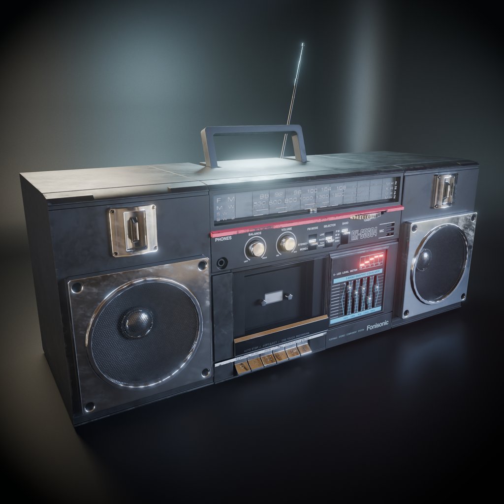 90s Boom Box | Audio Devices models | BlenderKit
