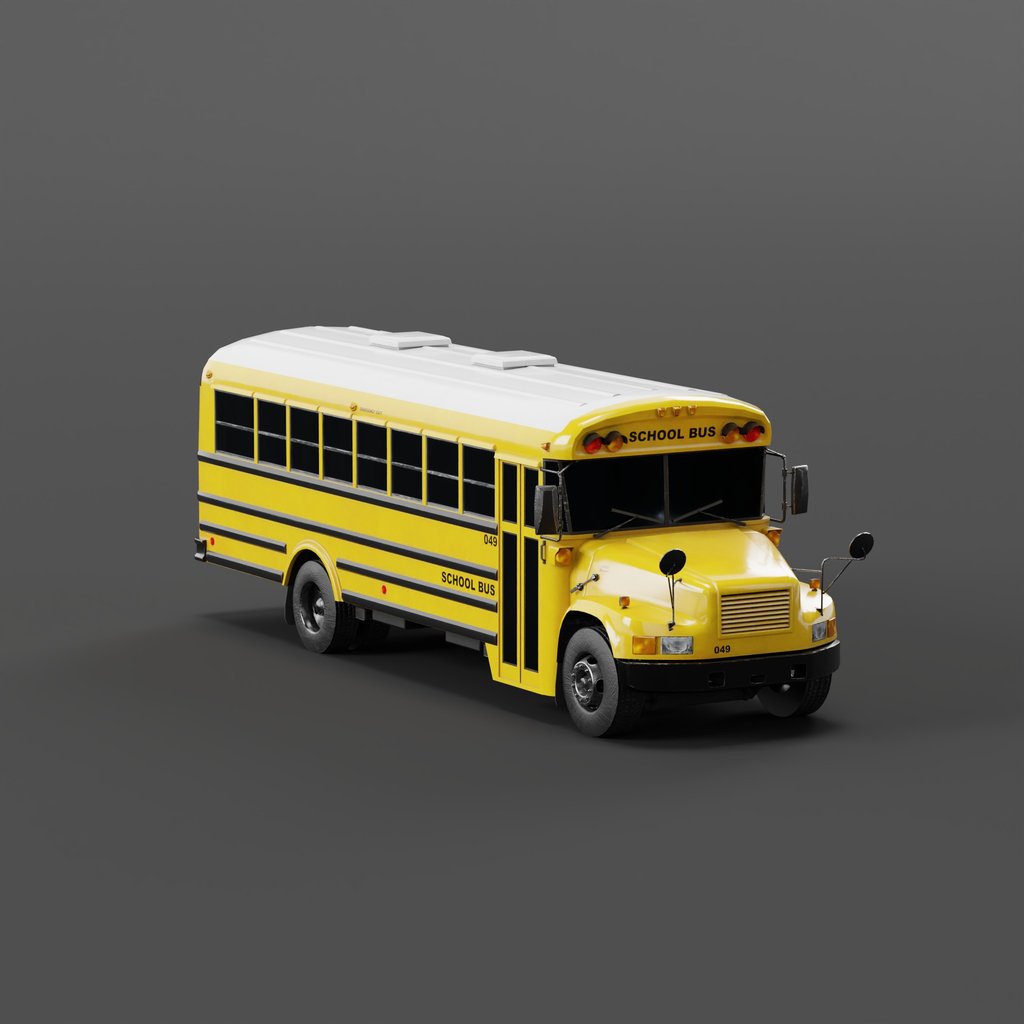Low Poly Bus | Buses 3D Models models | BlenderKit