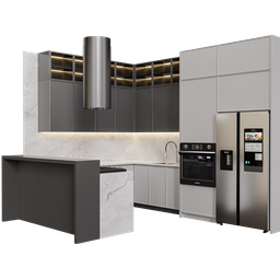 Kitchen modern30 | Kitchen Sets models | BlenderKit
