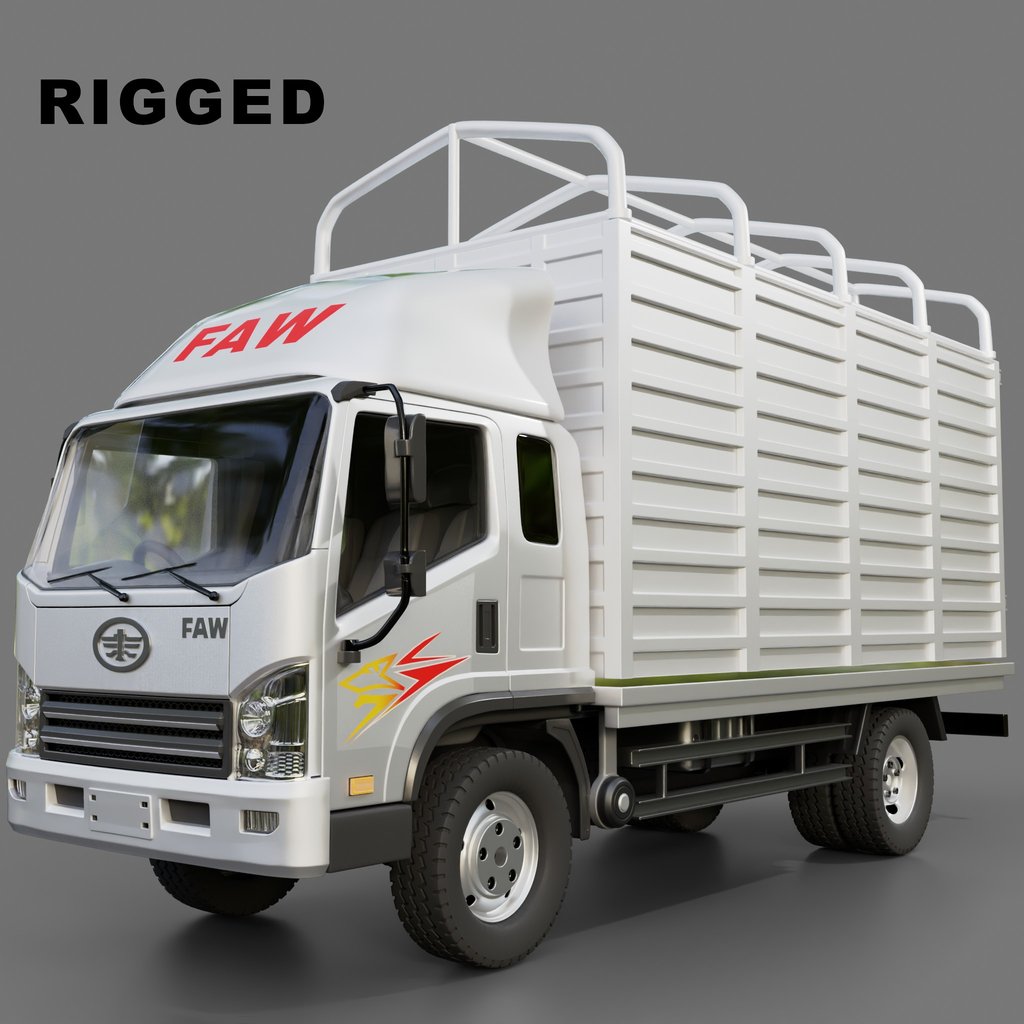Faw Tiger V Box Truck | Trucks models | BlenderKit