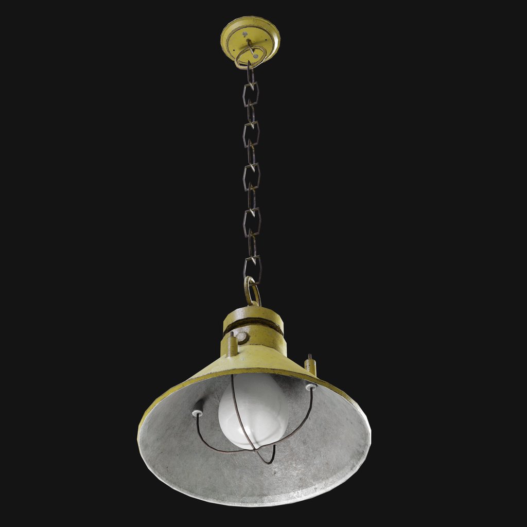 Industrial Hanging Ceiling Lamp Yellow | Industrial Lights models ...
