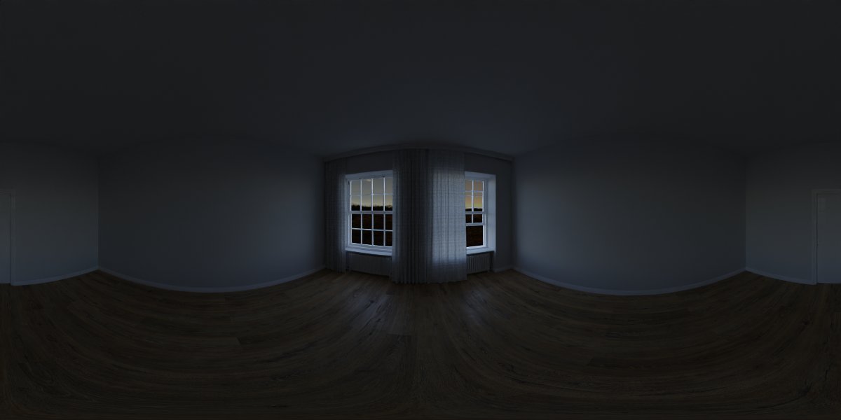 Empty Room Night unclipped | Interiors HDRis | BlenderKit