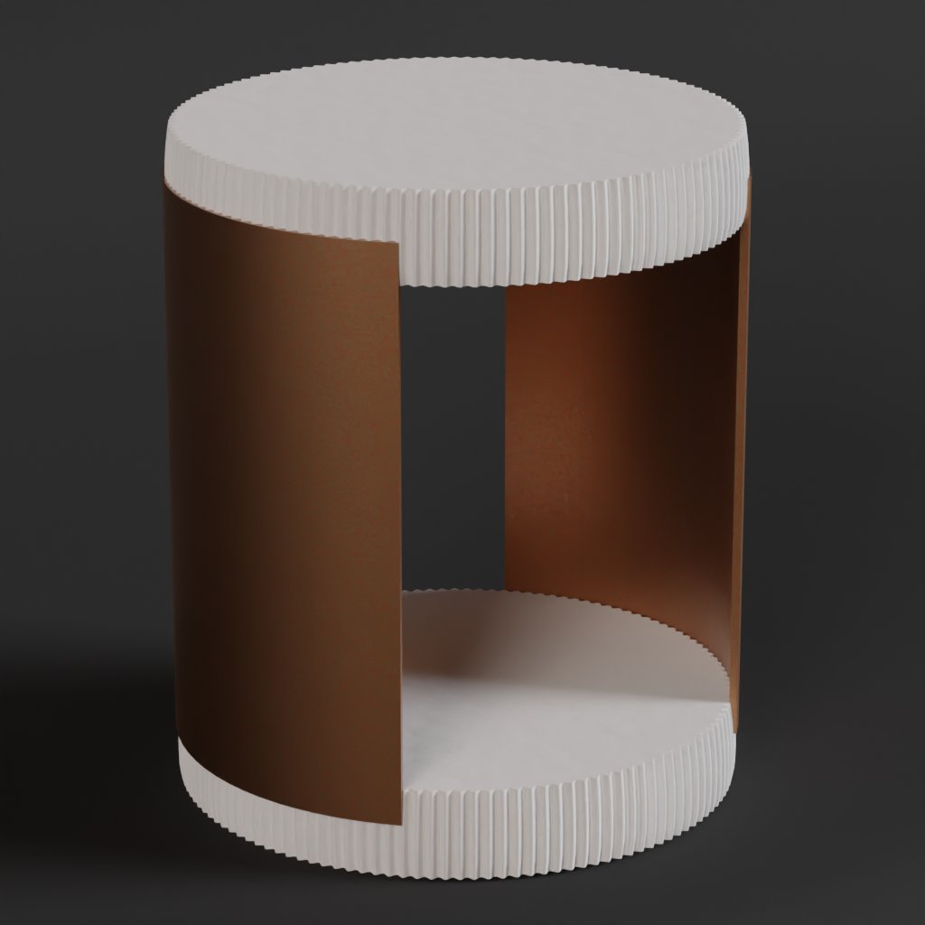 Round Concrete Steel SideTable | 3D Table models | BlenderKit