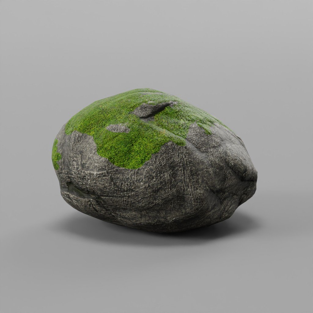 Rock Moss Boulder | Terrains models | BlenderKit
