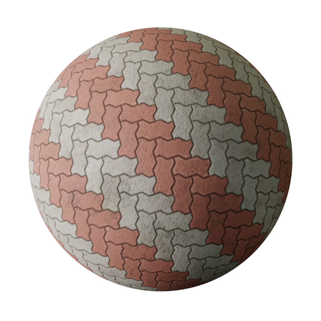 Herringbone Zigzag Unipaver Blocks Red | FREE concrete materials ...