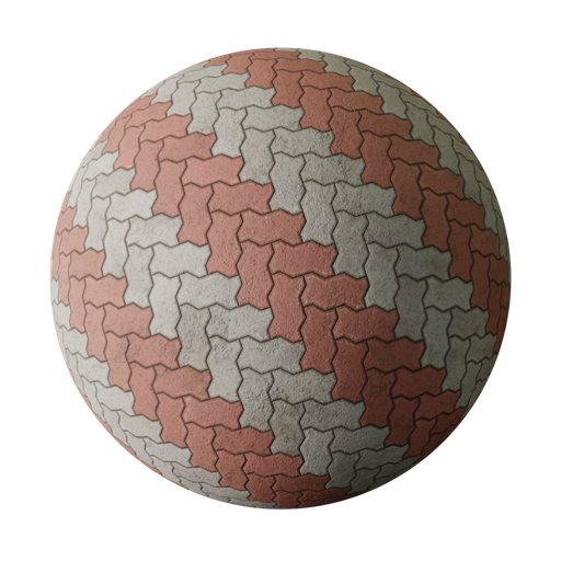 Herringbone Zigzag Unipaver Blocks Red | FREE concrete materials ...