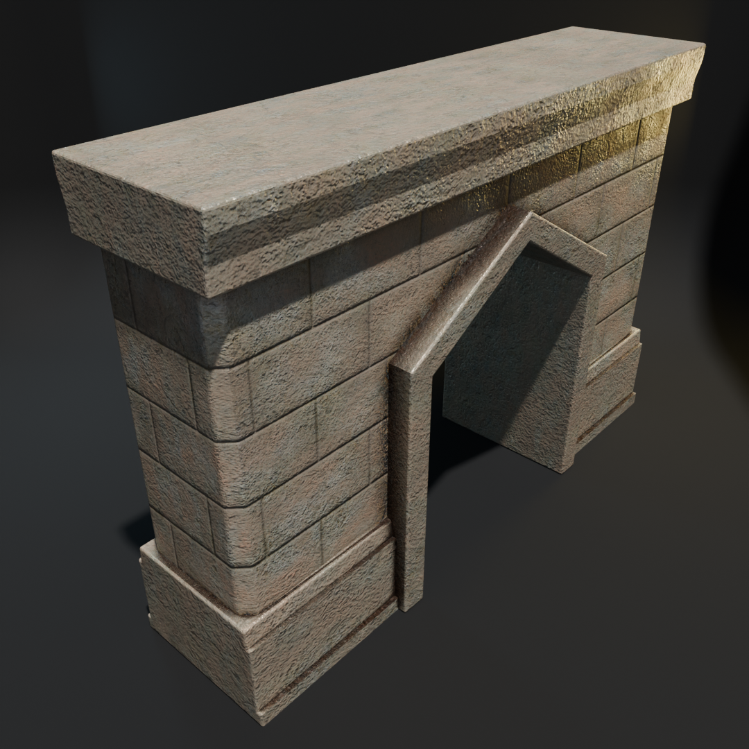 Stone Wall Section Arch Doorway | Stone Panels models | BlenderKit