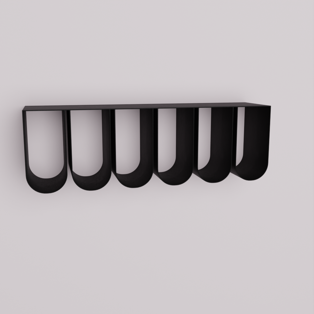 Wall shelf CURVED | 3D Console models | BlenderKit