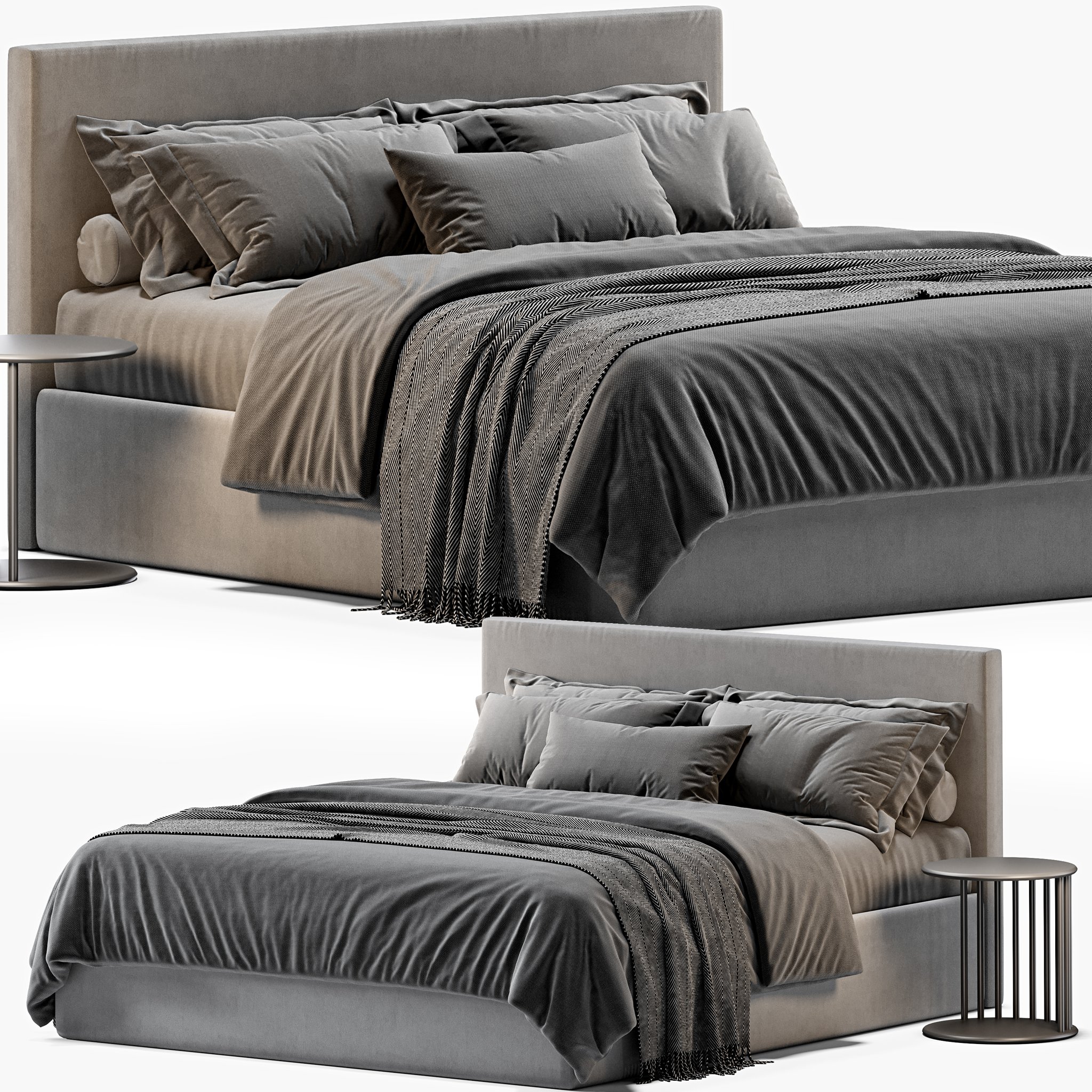 Bed flou Notbturno Shabby Chic bed | Beds models | BlenderKit