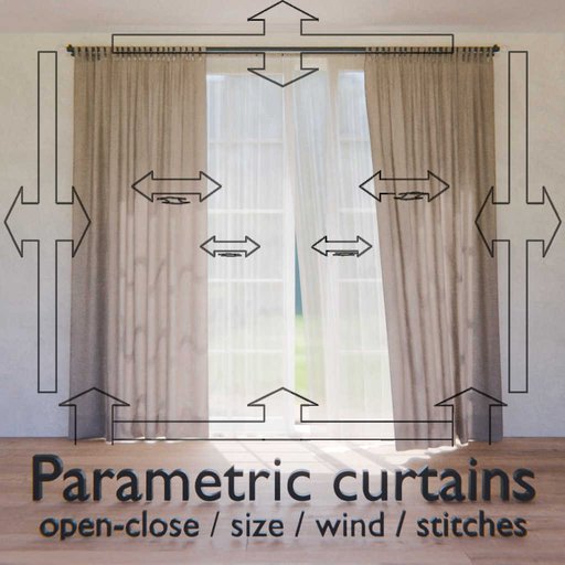 Curtain Parametric | FREE Curtains models | BlenderKit