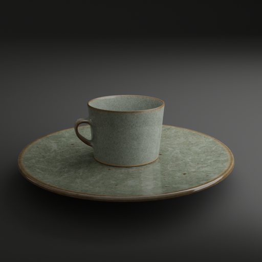 Cup saucer glazed | Tableware Sets models | BlenderKit