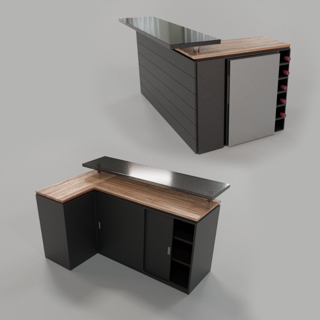 Tall bar table | Kitchen Sets models | BlenderKit