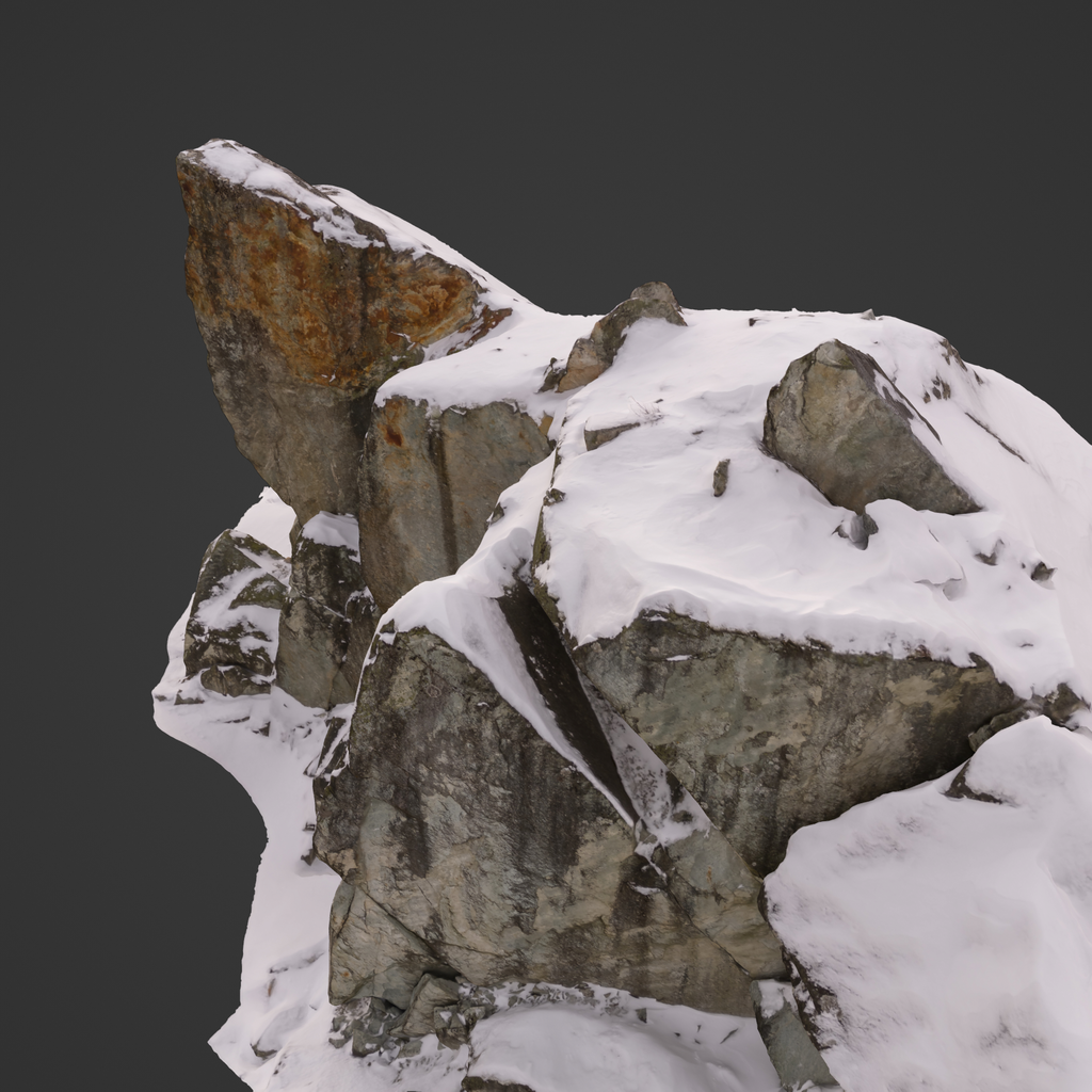 Snow Mountain Rock Photoscan | Environment Elements models | BlenderKit