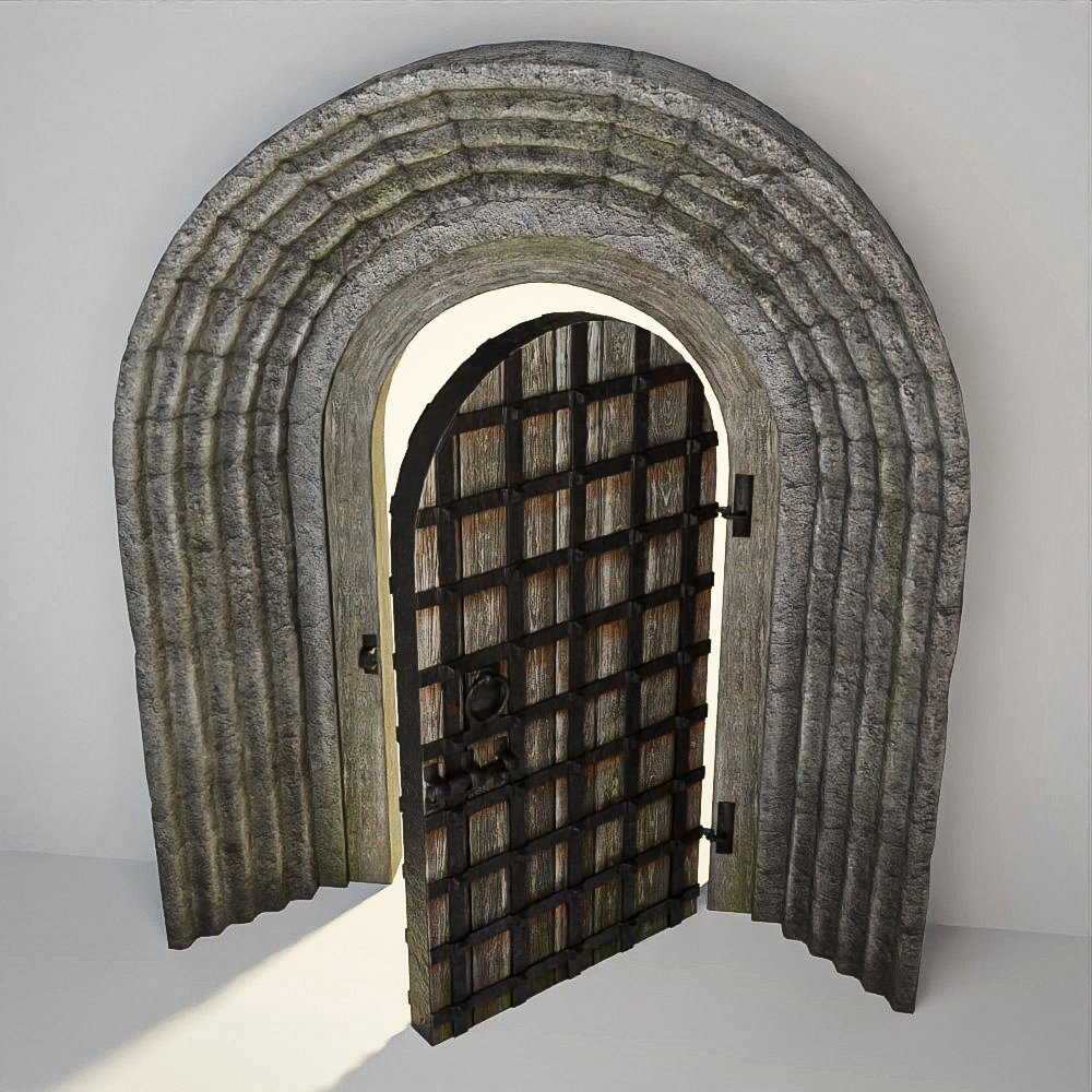 Medieval Norman Door 16 | Doors models | BlenderKit