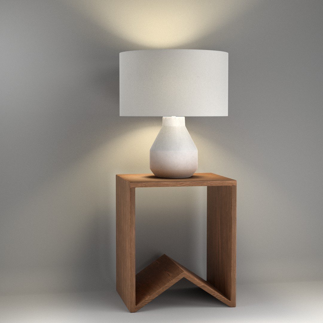Cube Shape Night Stand With Lamp | Sideboard & Drawers models | BlenderKit