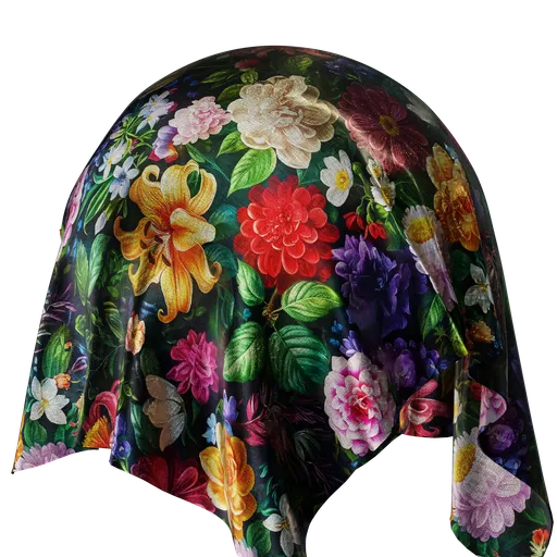 Silk fabric with floral design | FREE fabric materials | BlenderKit