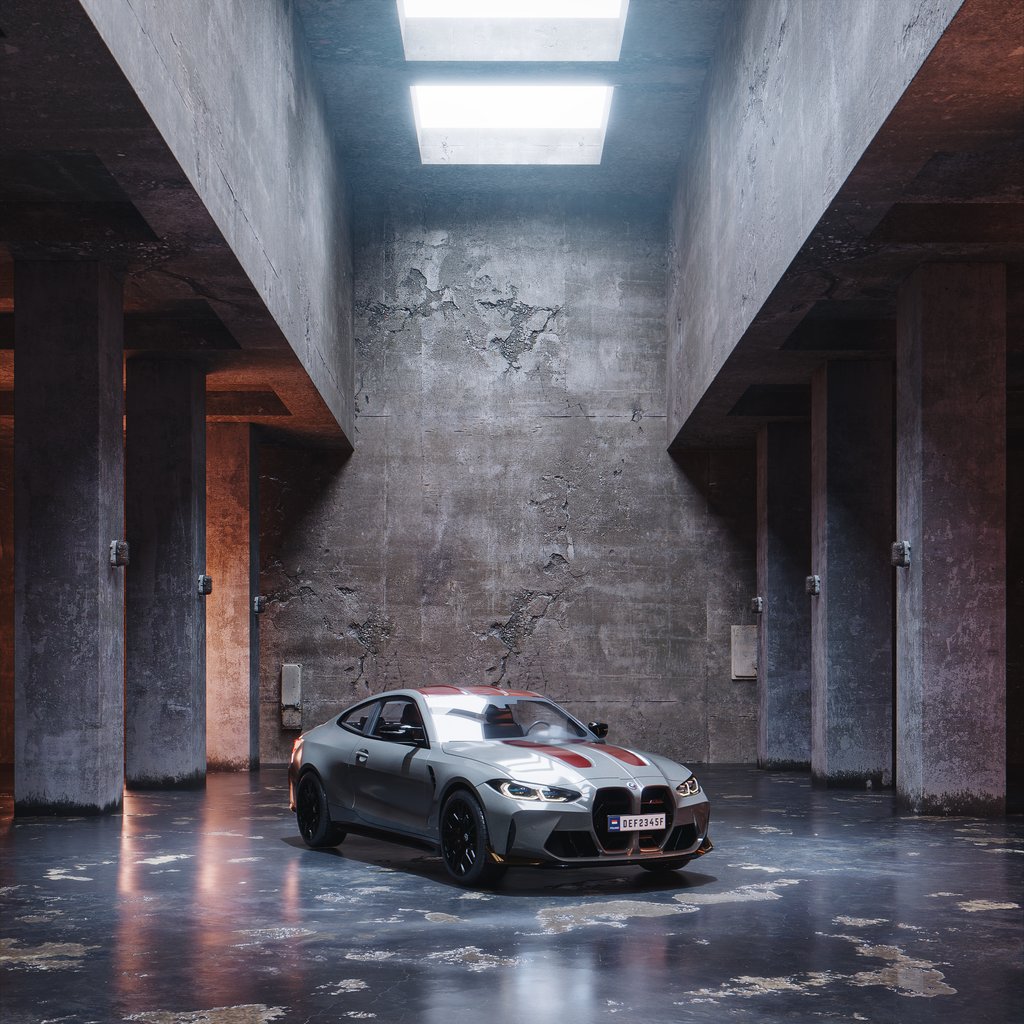 Bmw m4 CSL scene render | Rural scenes | Blendkit