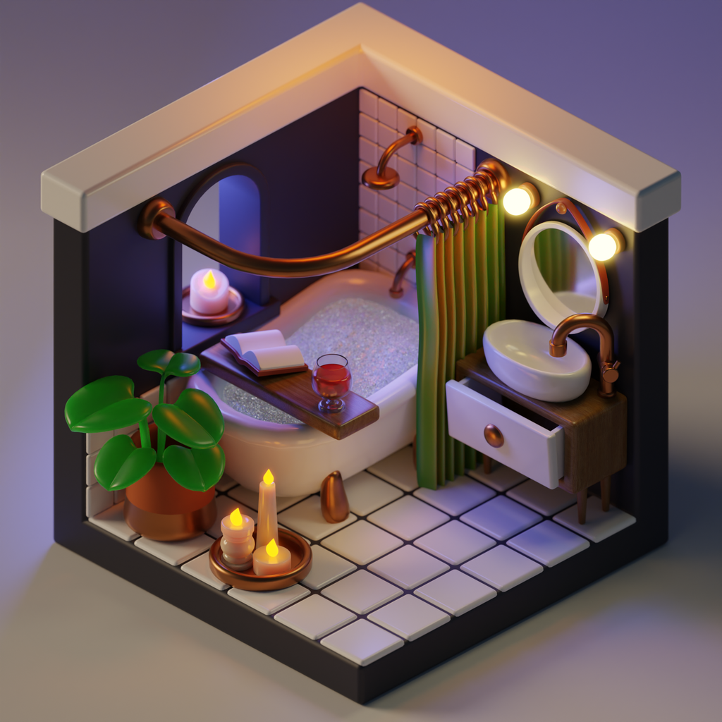 Isometric Bathroom | Isometric scenes | BlenderKit