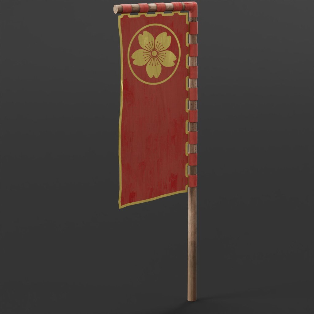 Japanese feudal flag | Miscellaneous models | BlenderKit