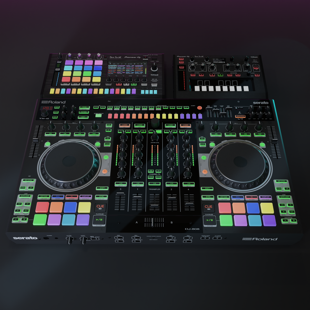 Dj Mixer Audio Roland 808 and Pioneer | Audio Devices models | BlenderKit