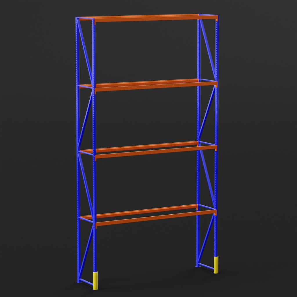 Pallet Rack 5x5 Pallet Row | FREE Containers models | BlenderKit