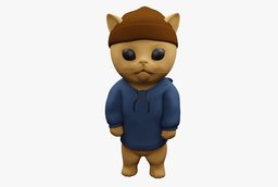Cartoon cat character | Animals models | BlenderKit