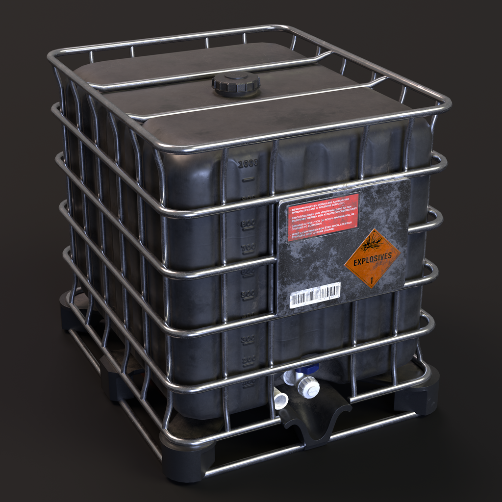 Intermediate bulk container(Black) | Containers models | BlenderKit