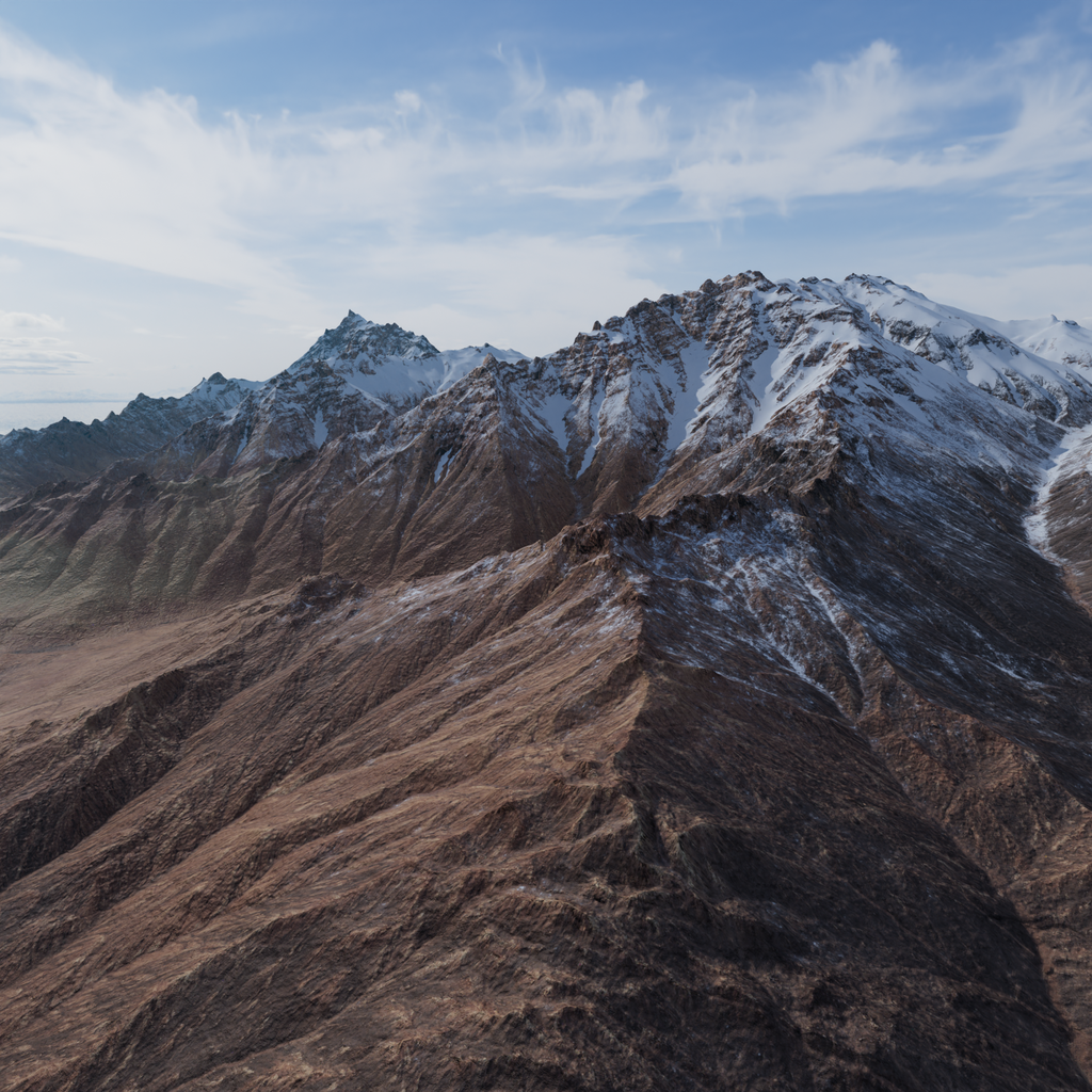 Mountain Range Landscape Terrain | Terrains models | BlenderKit