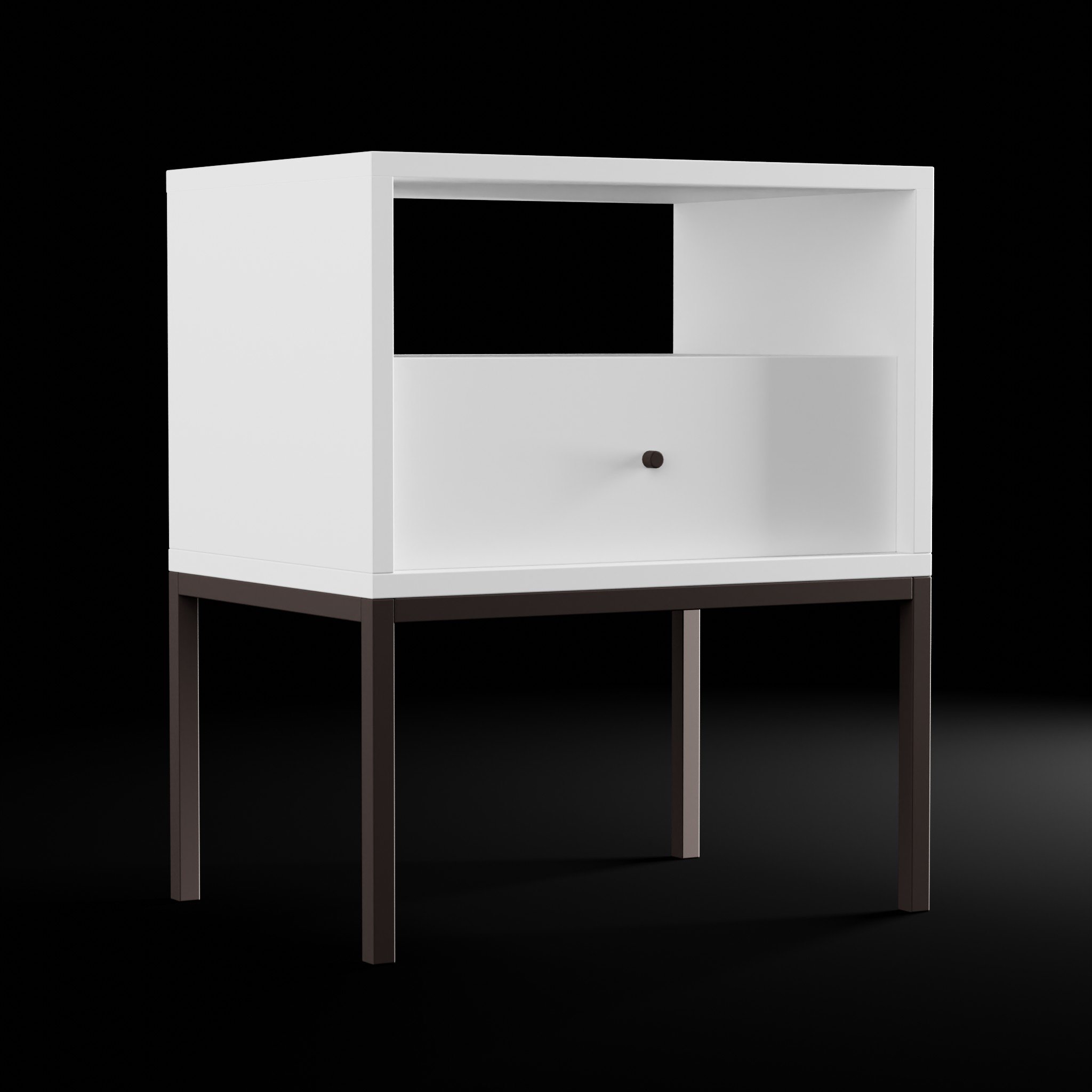 Bedside Table White | FREE Tables models | BlenderKit