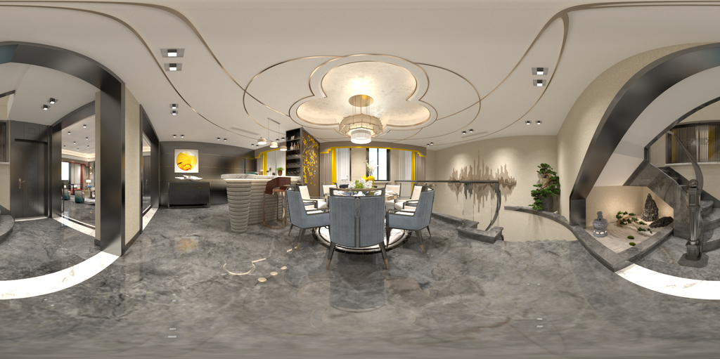 Dining room | FREE Interiors HDRis | BlenderKit