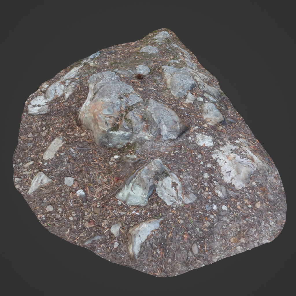 Low Poly Ground Forest Rock | Environment Elements models | BlenderKit